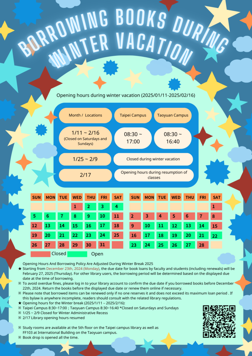 Opening Hours And Borrowing Policy Are Adjusted During Winter Break ...